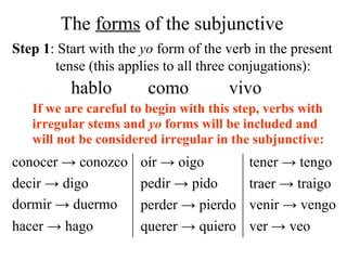 Spanish present subjunctive notes | PPT