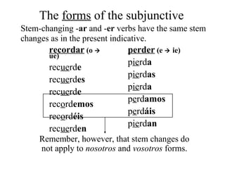 Spanish present subjunctive notes | PPT
