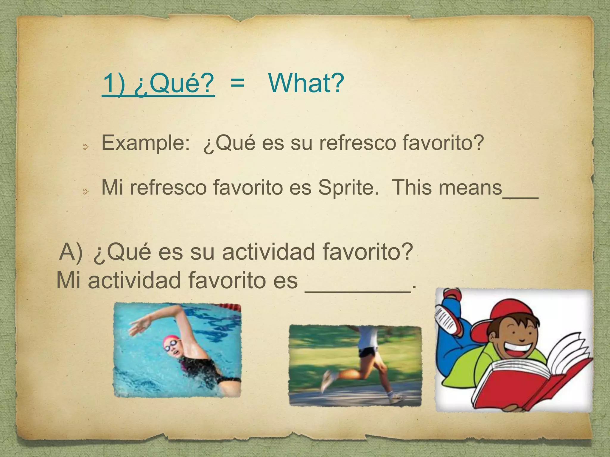 Spanish 1 Question words- Ms. Vanko | PPTX