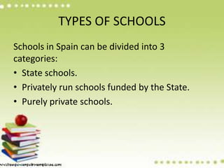 Spanish school system | PPTX