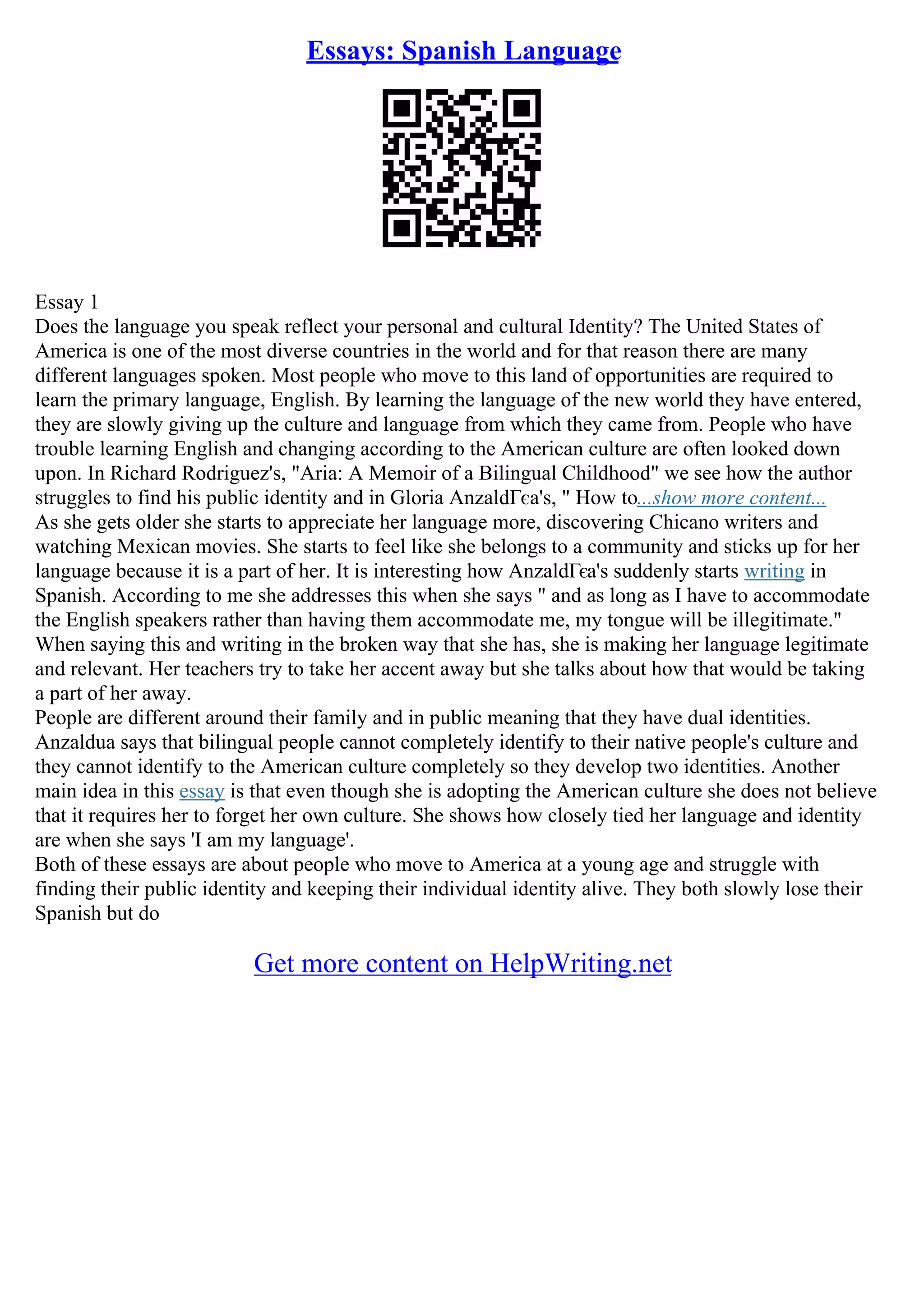 Spanish Slang Essay | PDF
