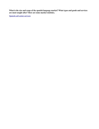 Spanish Call Center Services | PDF