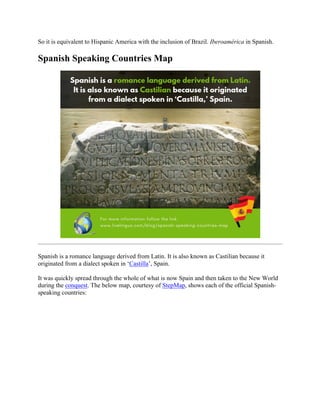 Spanish Speaking Countries Around the World | PDF
