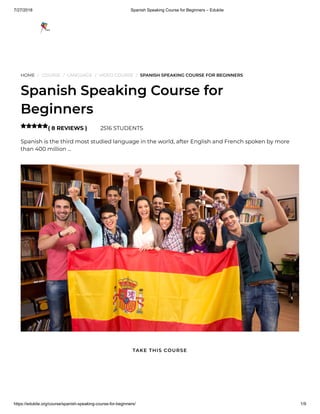 Spanish Speaking Course for Beginners – Edu Kite | PDF