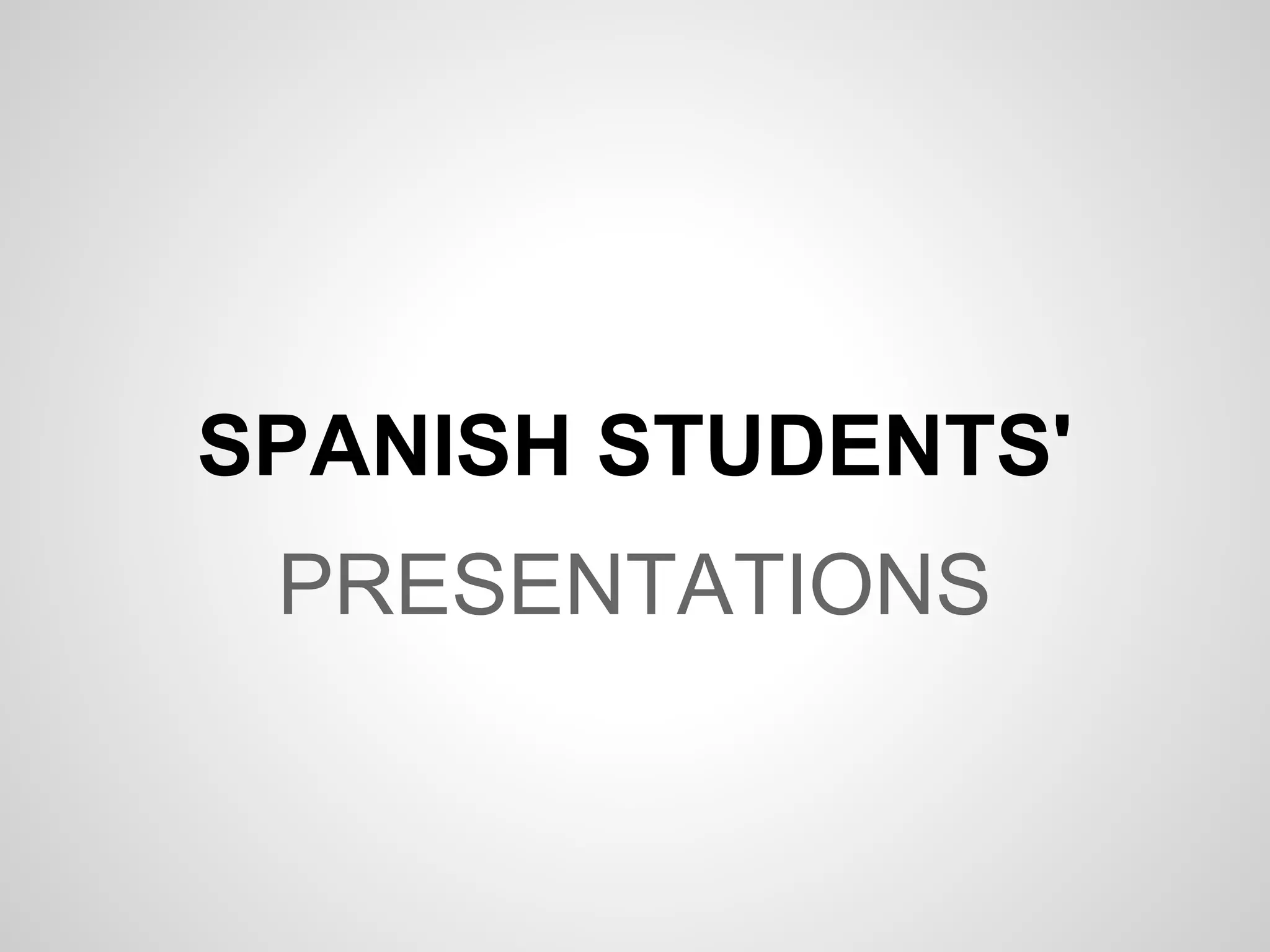 Spanish students' presentations | PDF