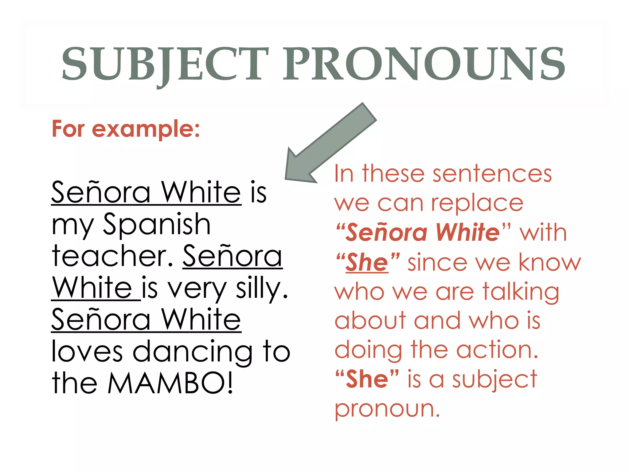 Spanish Subject Pronouns | PPT