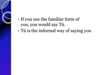 Spanish subject pronouns | PPTX