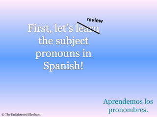 Spanish subjectpronounsandserpowerpoint | PPT