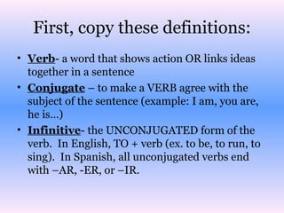 Spanish subjectpronounsandserpowerpoint | PPT