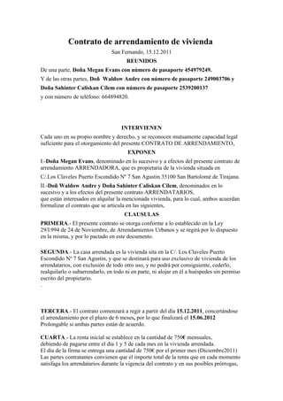 Spanish tenancy contract | PDF