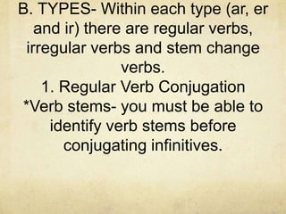 Spanish verbs notes | PPT