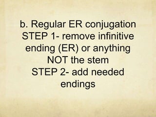 Spanish verbs notes | PPT