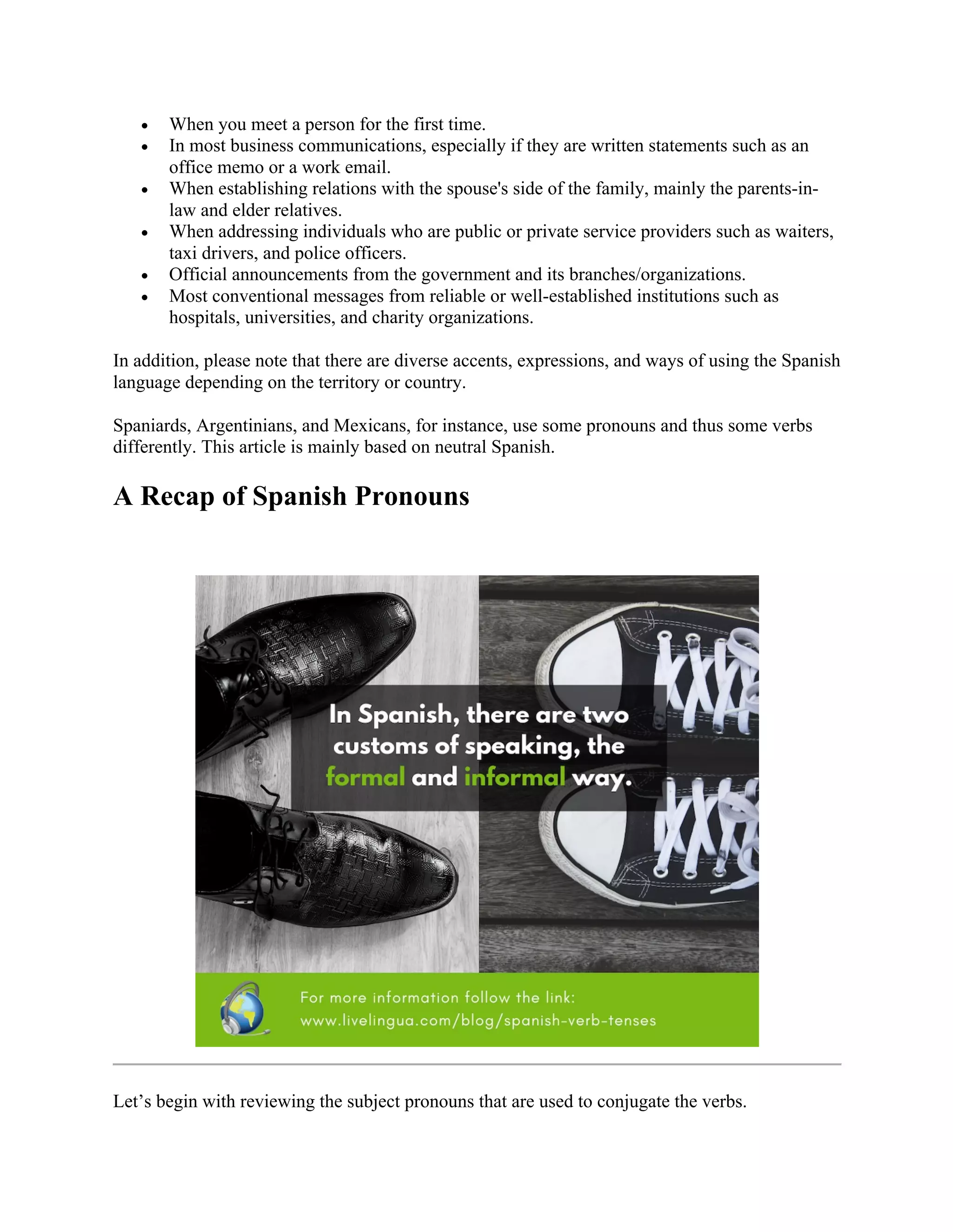 Spanish verb tenses | PDF