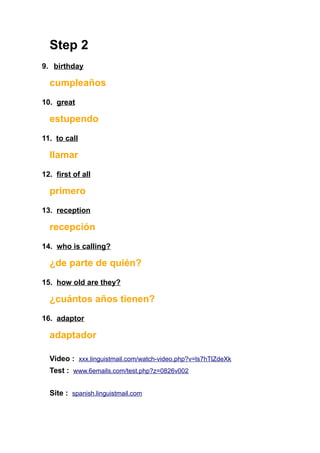 Spanish vocabulary vh01 | PDF