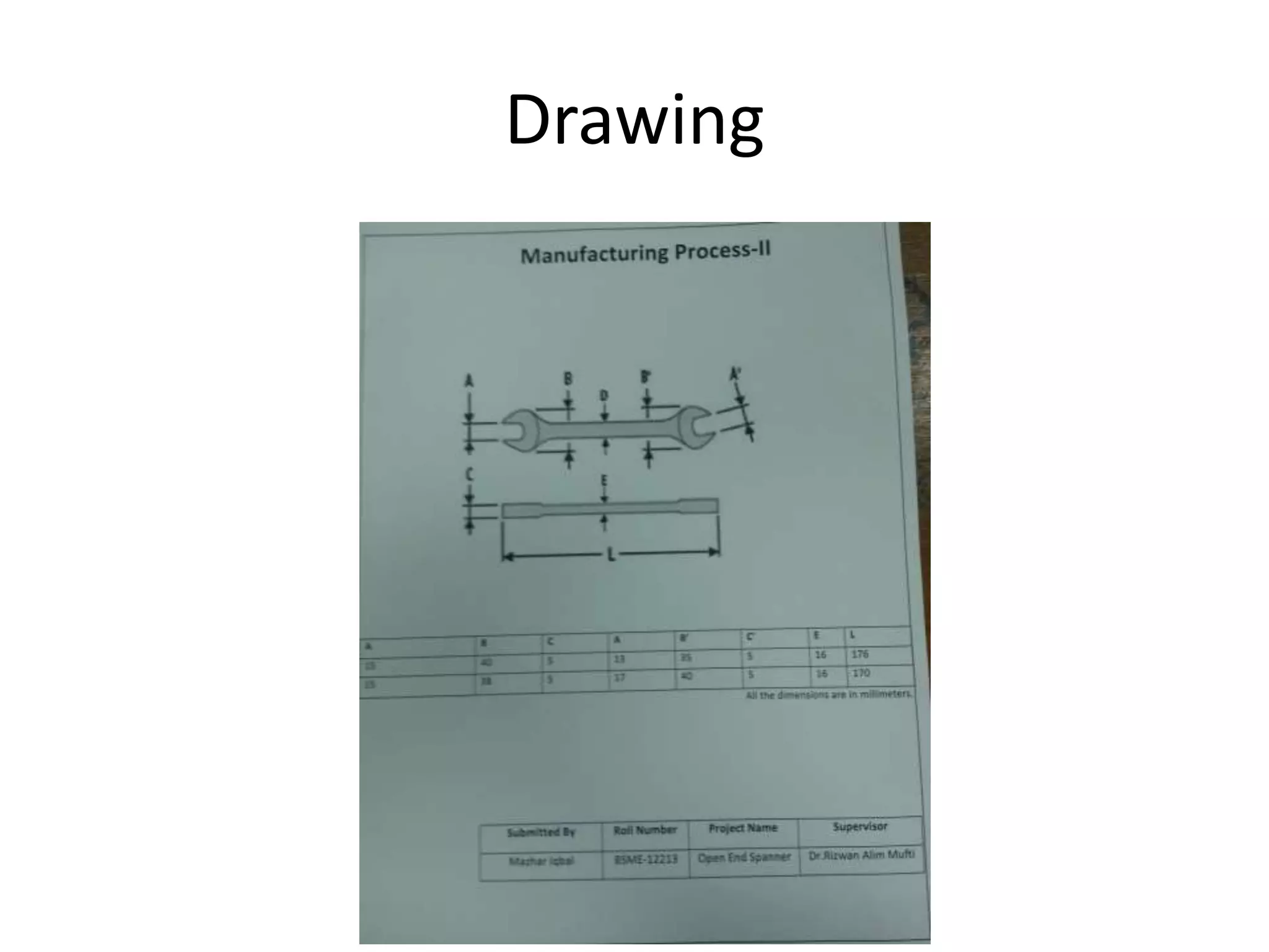 Spanner manufacturing process by Mazhar Iqbal PIEAS University ...