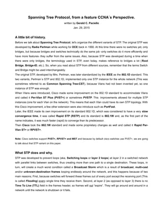 Spanning Tree Protocol, from a future CCNA´s perspective. | PDF