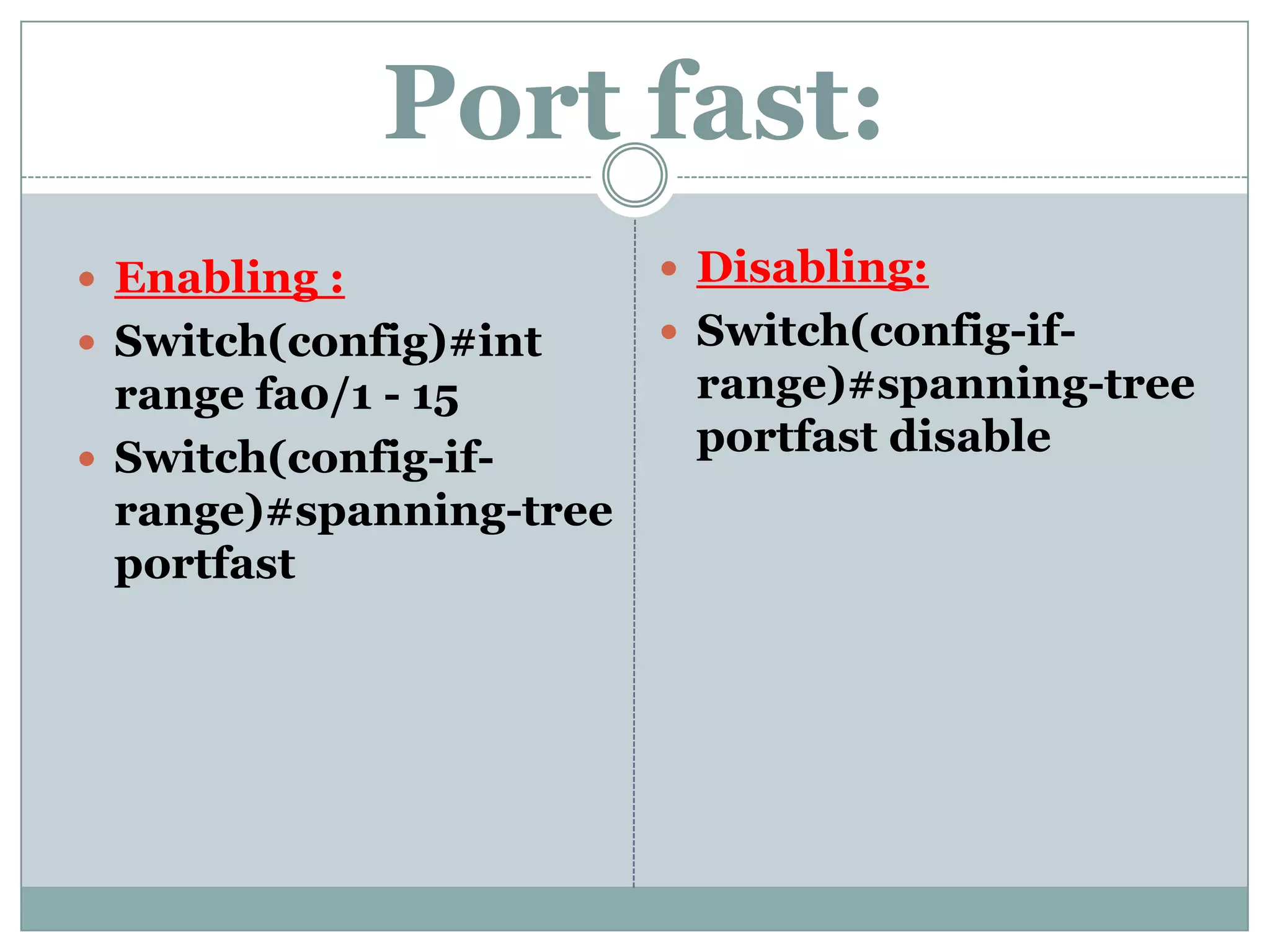 How to configure different Spanning tree port status | PPT