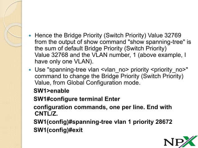 Spanning Tree Bridge Root Priority value & Extended System ID | PPTX ...