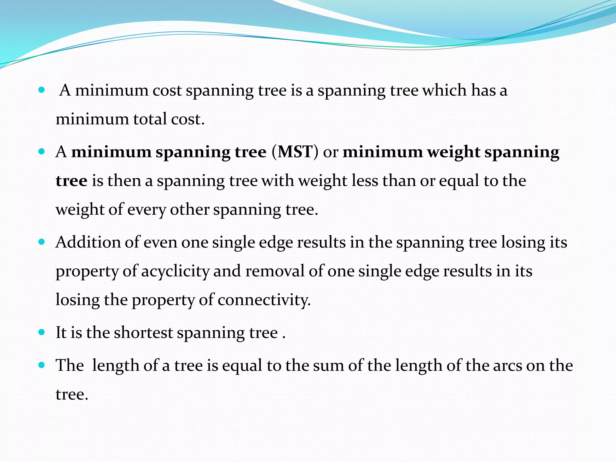 Spanning trees & applications | PPTX
