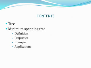 Spanning trees & applications | PPTX