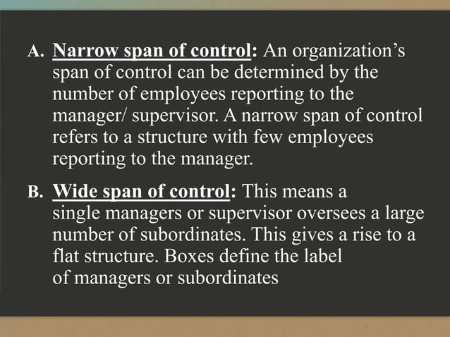 Span of control in Management Concepts | PPTX | Large Business | Business