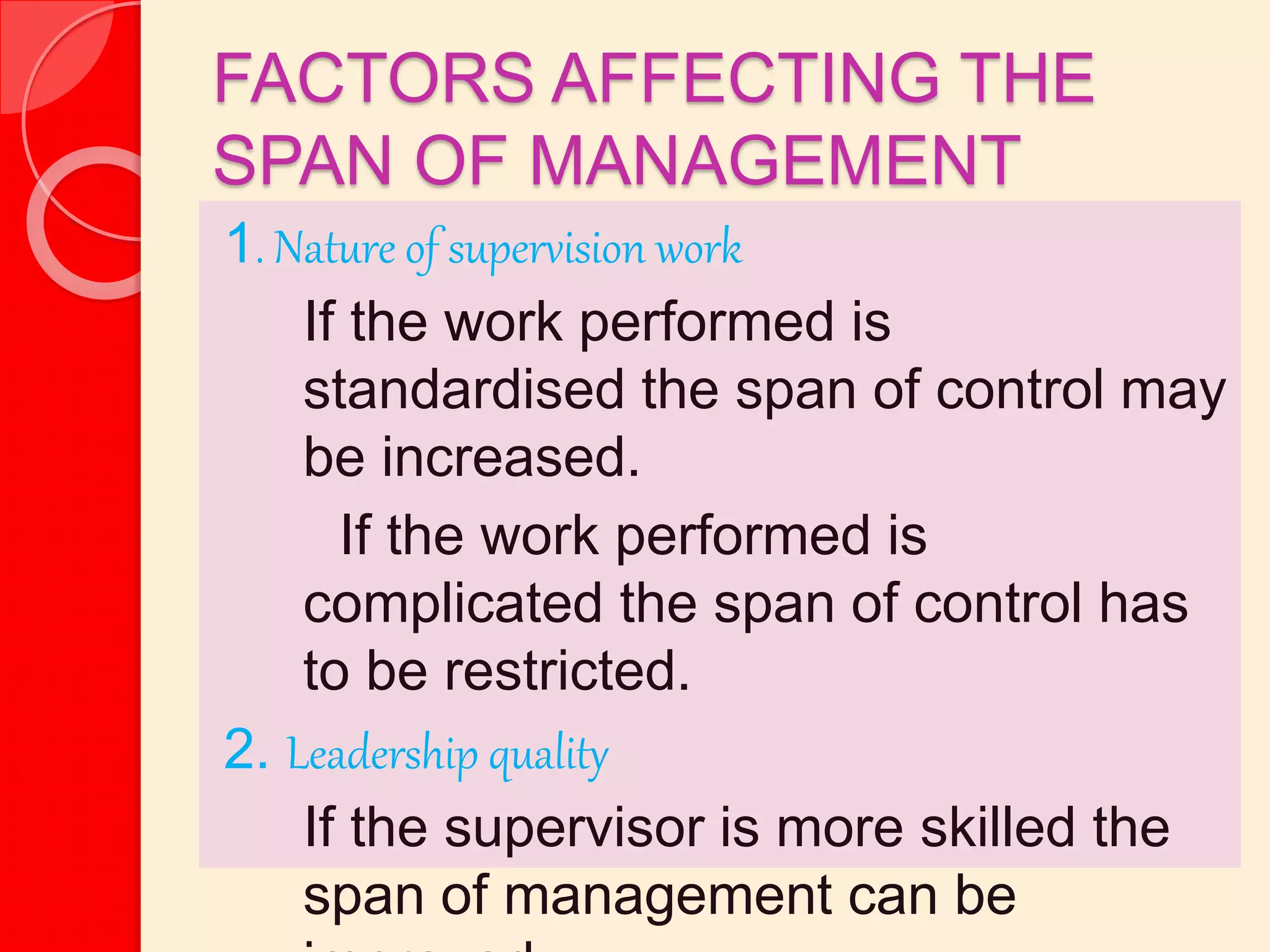 Span of management Meaning, Graicuna's theory or types of span, Factors ...