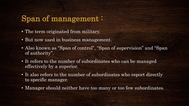 Span OF Management | PPTX | Business | Business and Finance