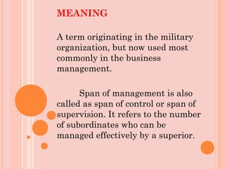 SPAN OF MANAGEMENT | PPT