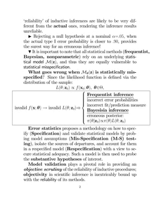 An Introduction to Mis-Speciﬁcation (M-S) Testing | PDF