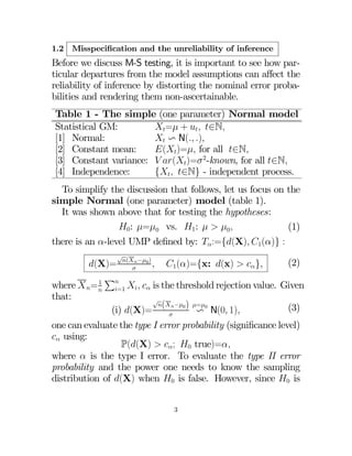 An Introduction to Mis-Speciﬁcation (M-S) Testing | PDF