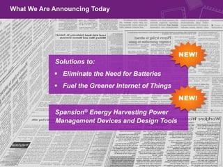 Spansion Energy Harvesting PMICs | PPTX