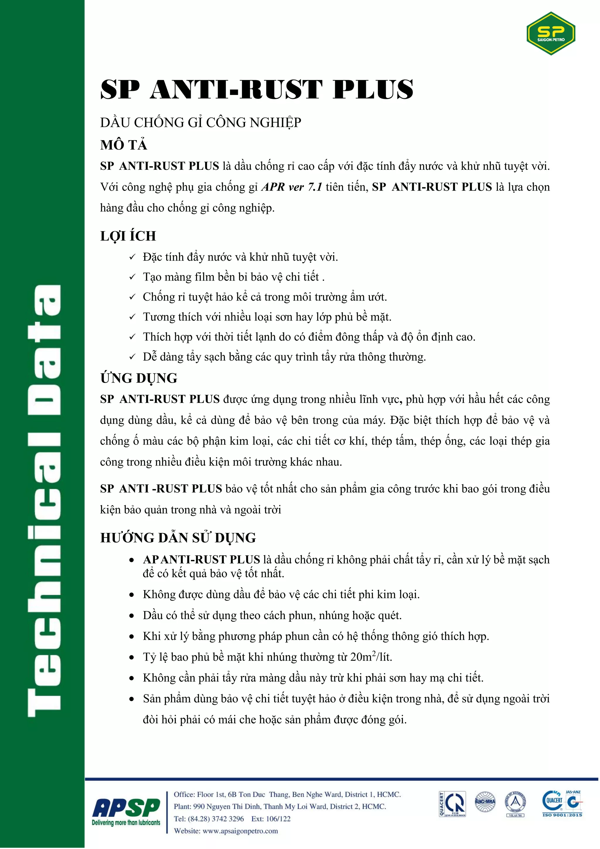 Anti-rust Oil (Dầu chống gỉ) | PDF