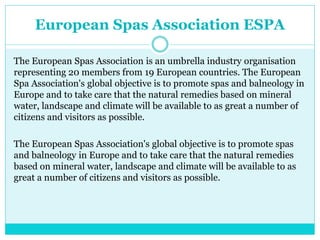 Spa organisations | PPTX
