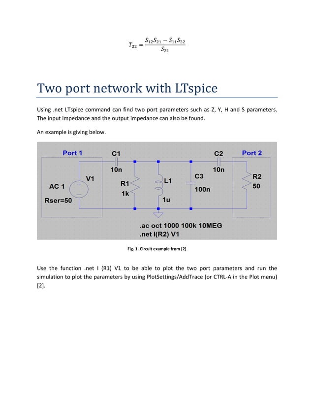 S parameter LTspice | PDF