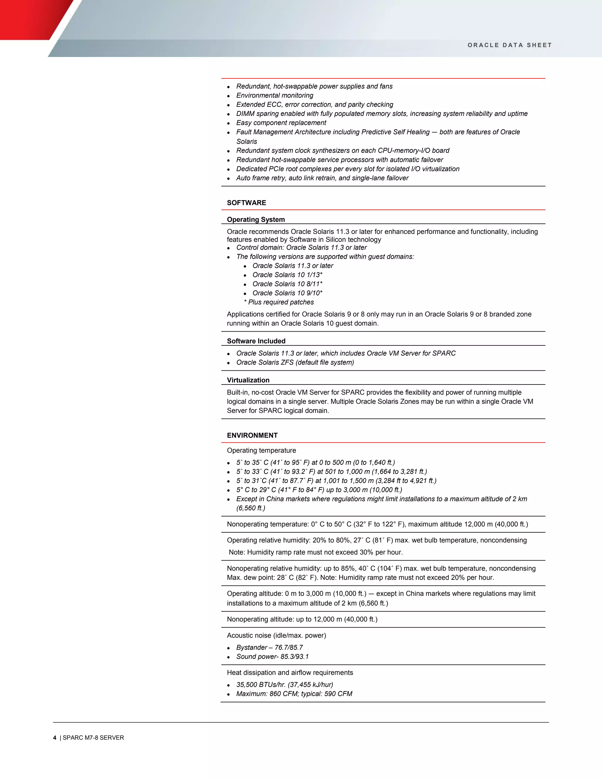 Oracle Sparc M7-8 Servers | PDF
