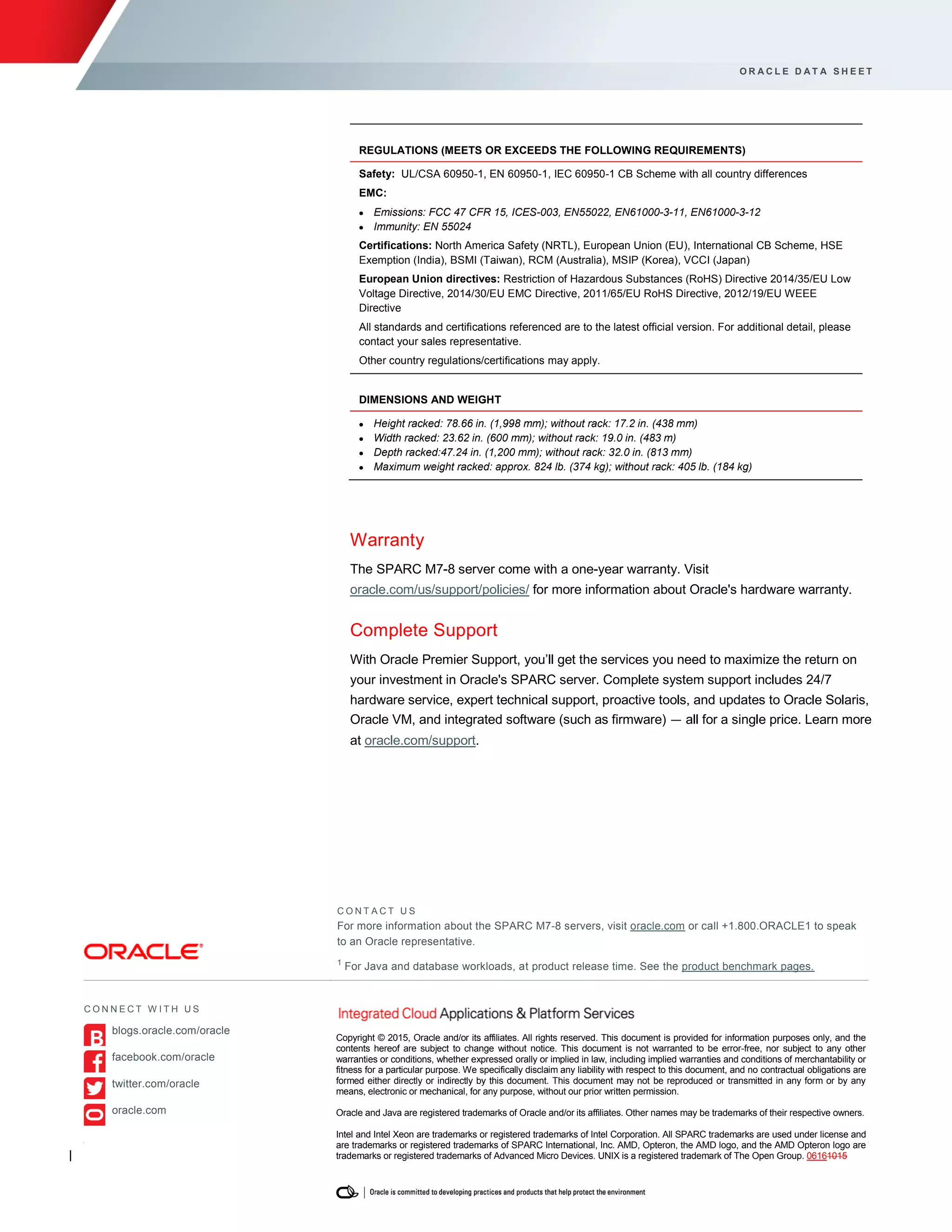 Oracle Sparc M7-8 Servers | PDF