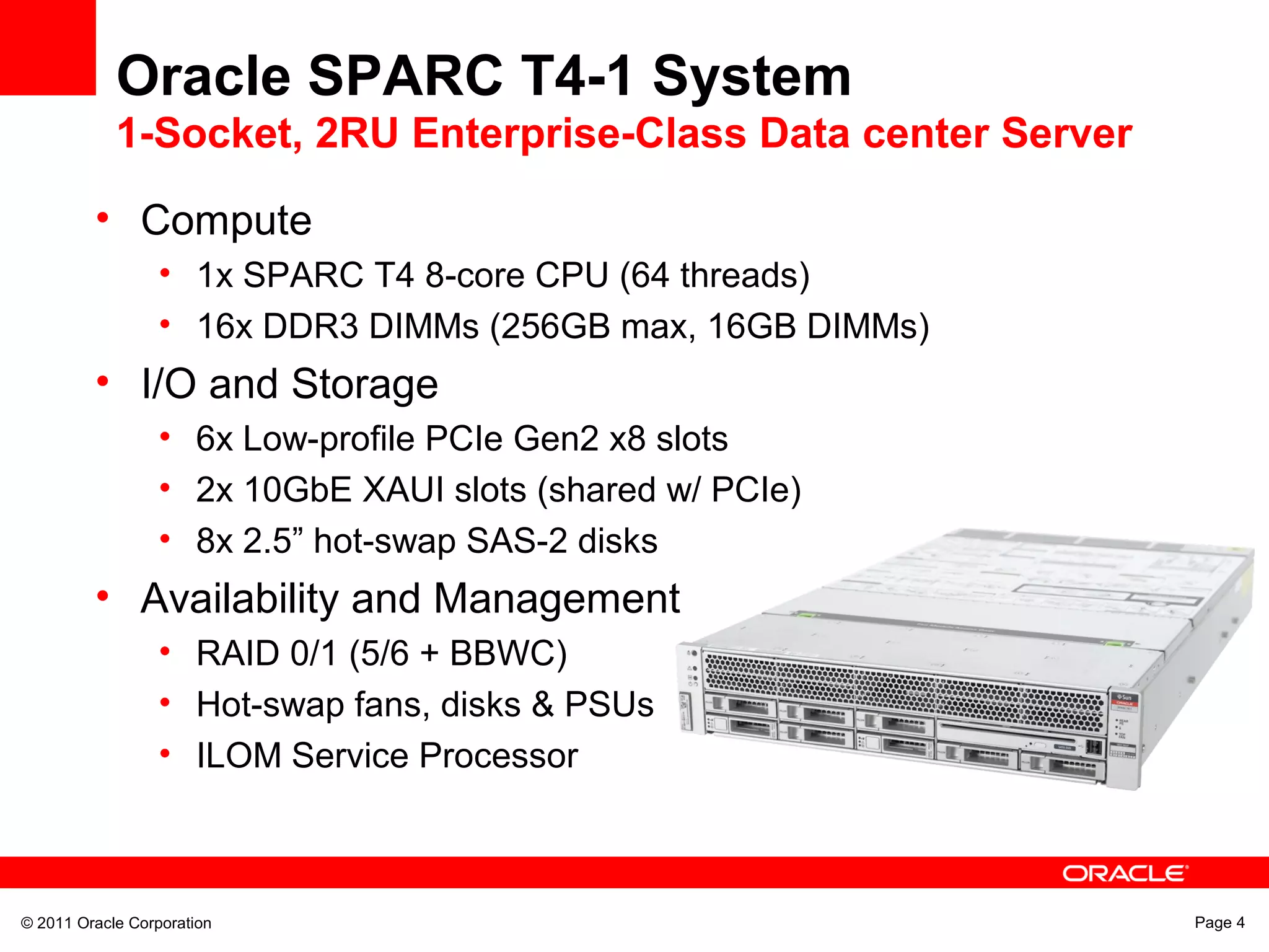 Sparc t4 1 system technical overview | PPT