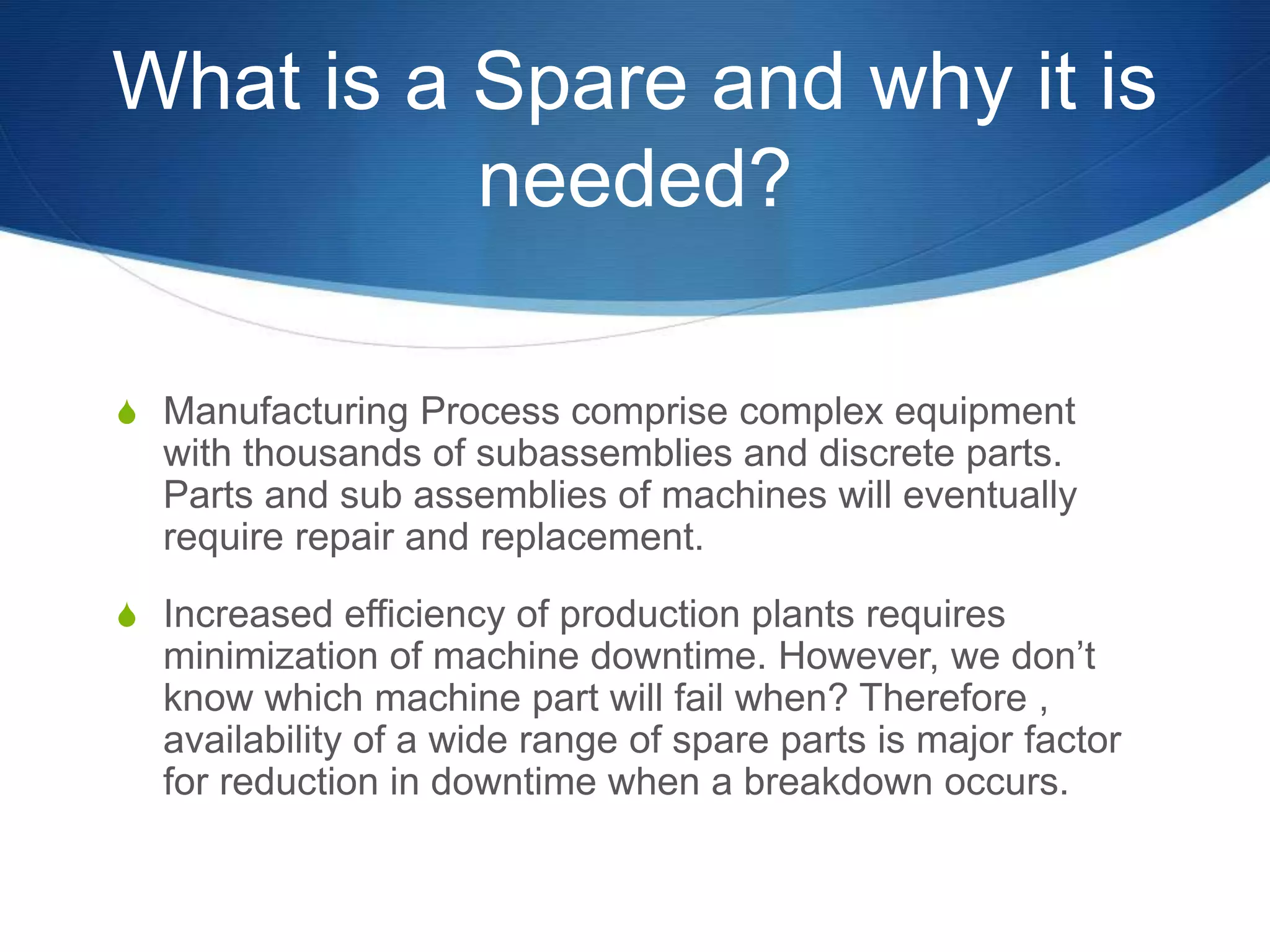 Spare parts management | PPTX