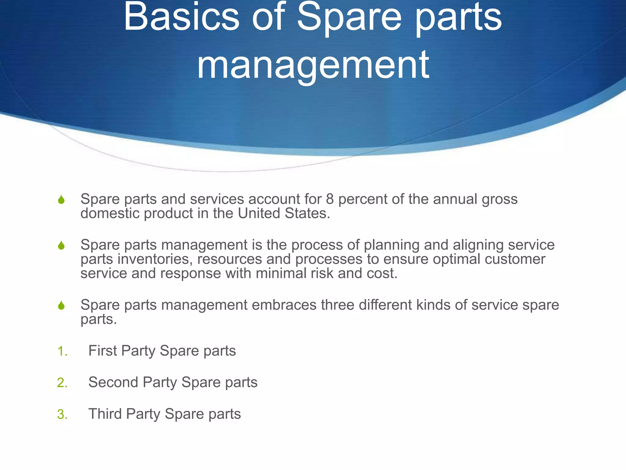 Spare parts management | PPTX