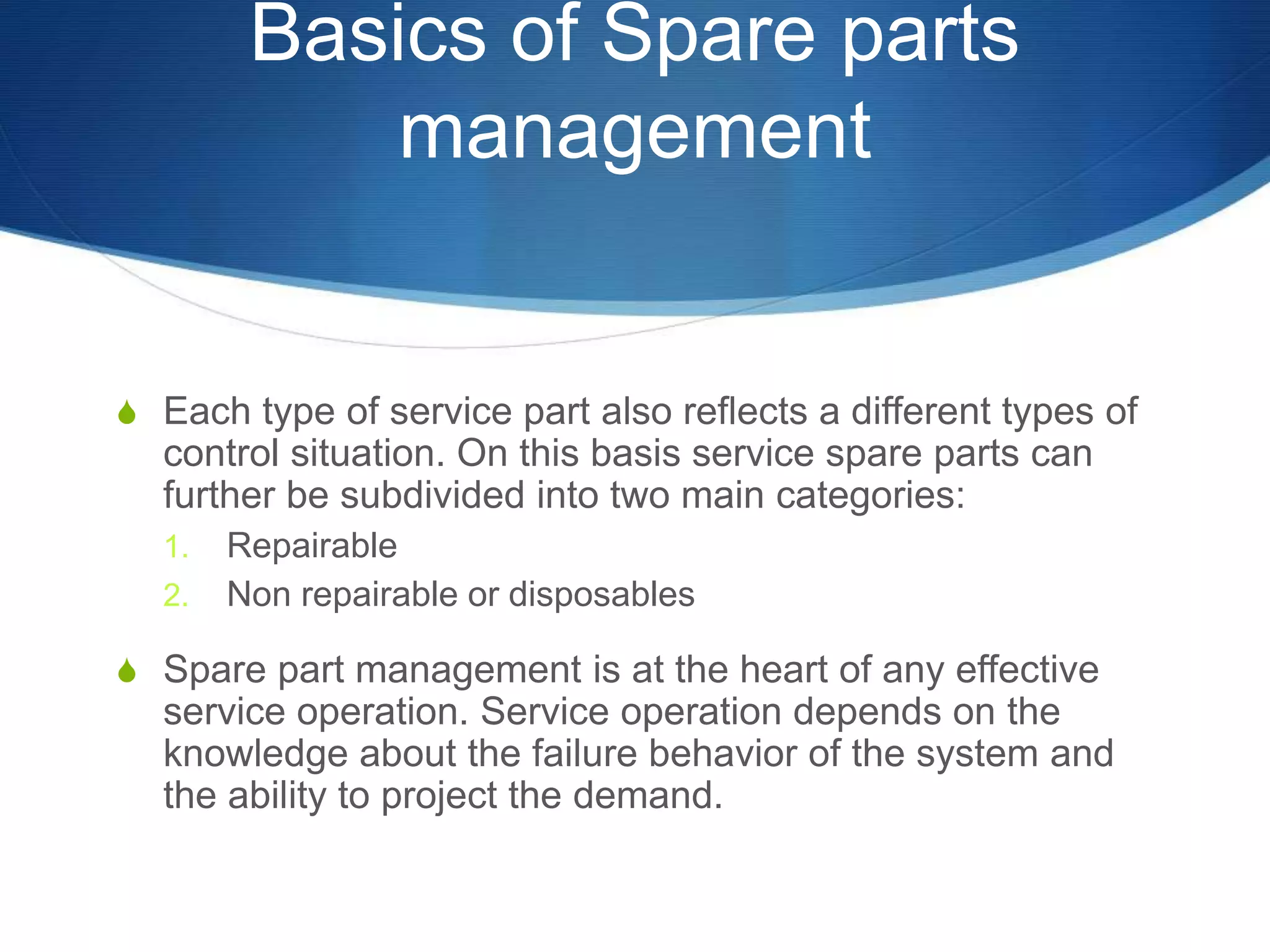 Spare parts management | PPTX