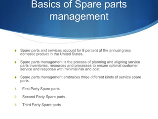 Spare parts management | PPTX
