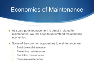 Spare parts management | PPTX