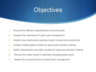 Spare parts management | PPT