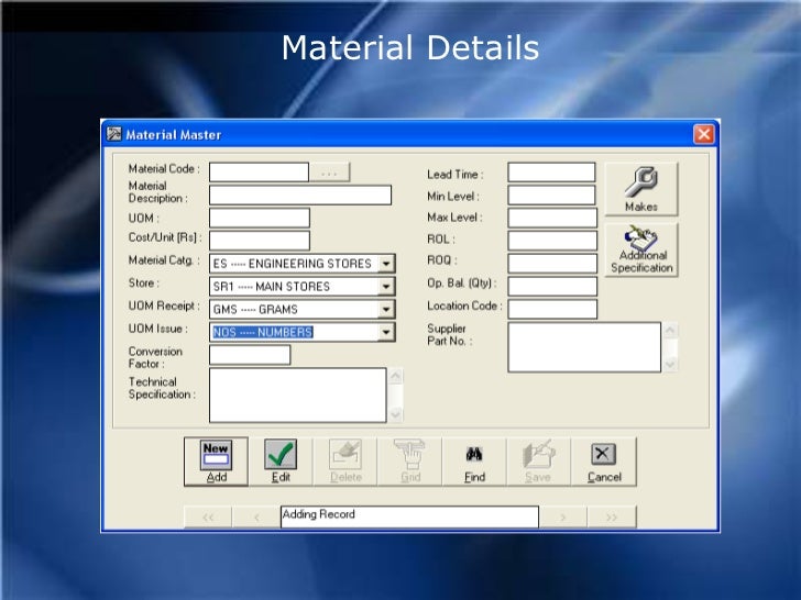 Spare Parts Management Software