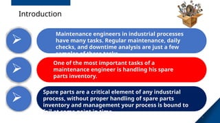 Spare Part Management, minimum, maximum- and R.O.P calculations | PPTX