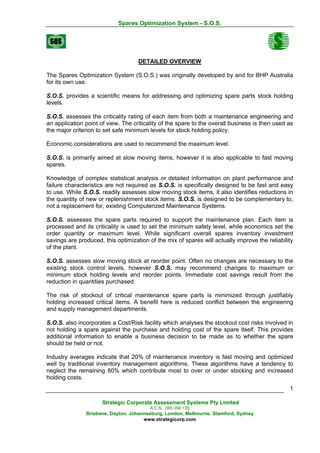 Spare part optimize system | PDF