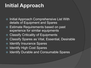 Spare parts control for maintenance purposes | PPTX
