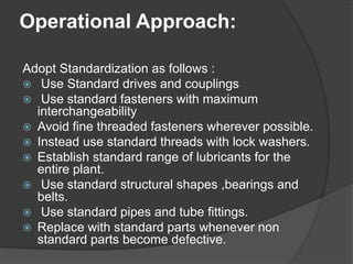Spare parts control for maintenance purposes | PPTX