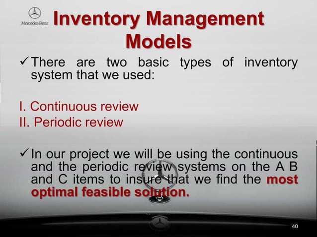 Spare Parts Inventory Management | PPT
