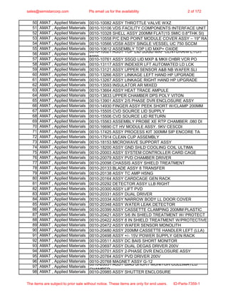 Spare Parts List-AMAT, Applied Materials | PDF